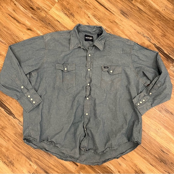 Wrangler | Shirts | Mens Vintage Wrangler Western Wear Denim Style ...
